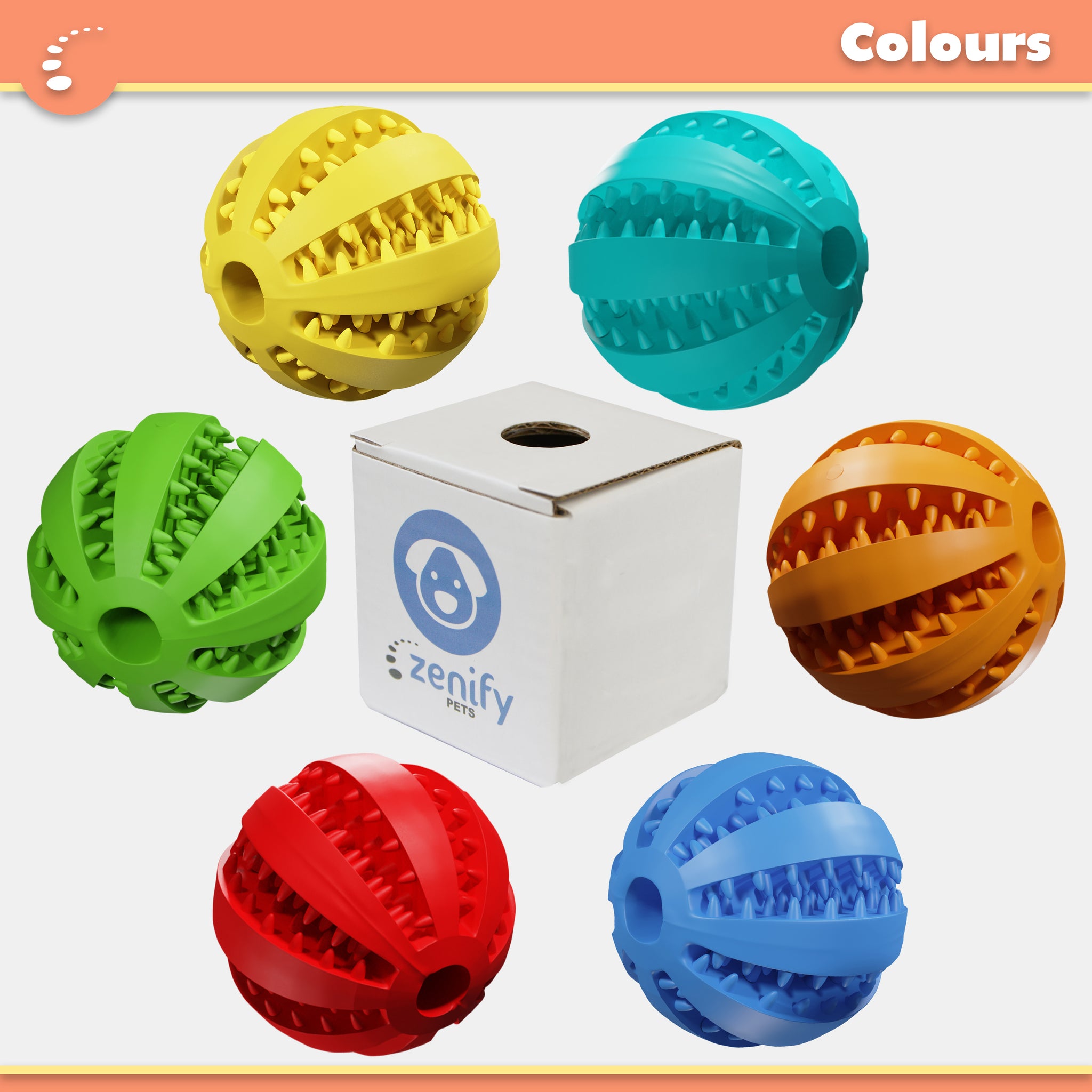 Zenify Pets Interactive Dog Toy Treat Ball