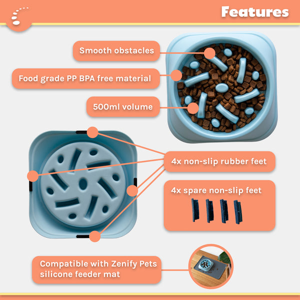 Zenify Pets Slow Feeder Dog Bowl
