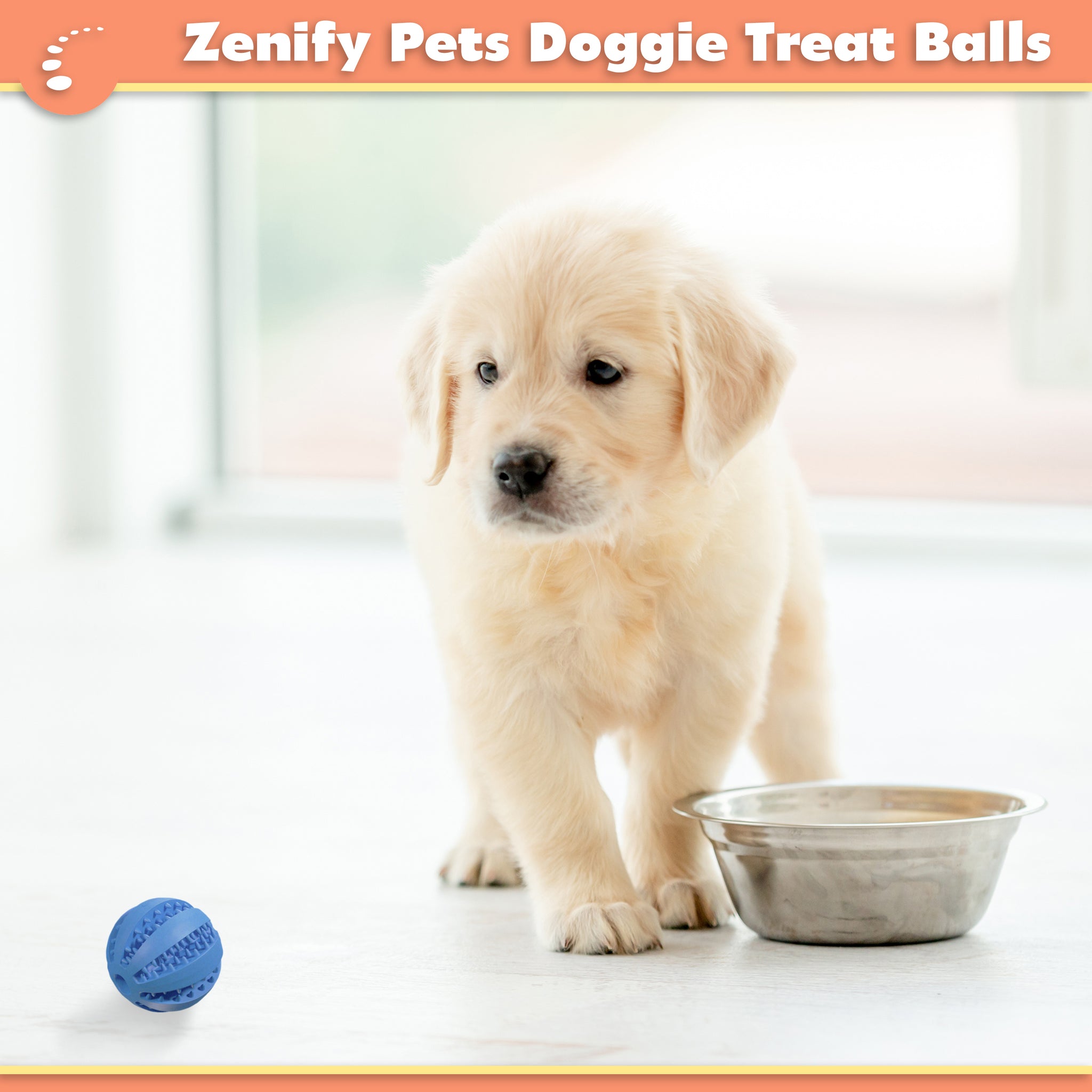 Zenify Pets Interactive Dog Toy Treat Ball