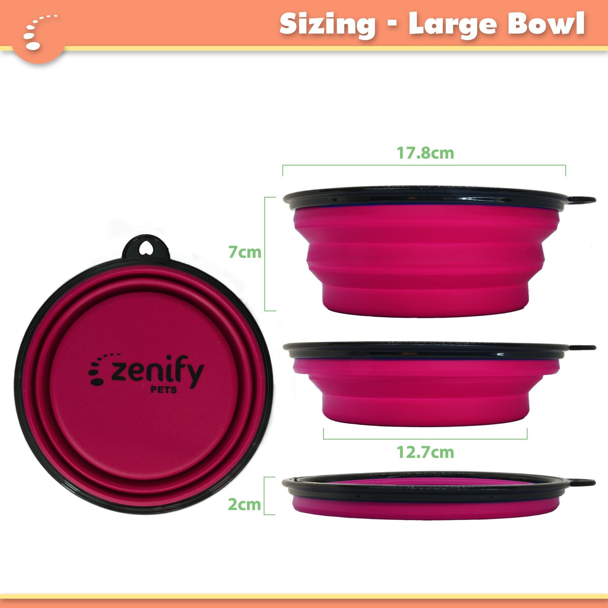 Zenify Pets Collapsible Dog Bowl - Large