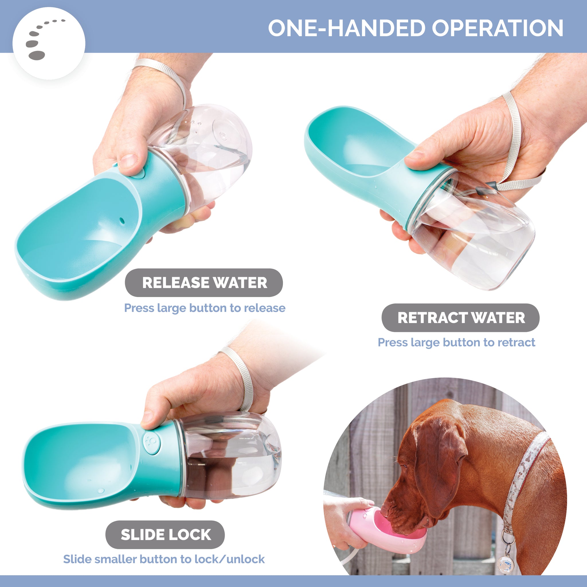 Zenify Pets Dog Water Bottle for Drinking Walking Portable Travel